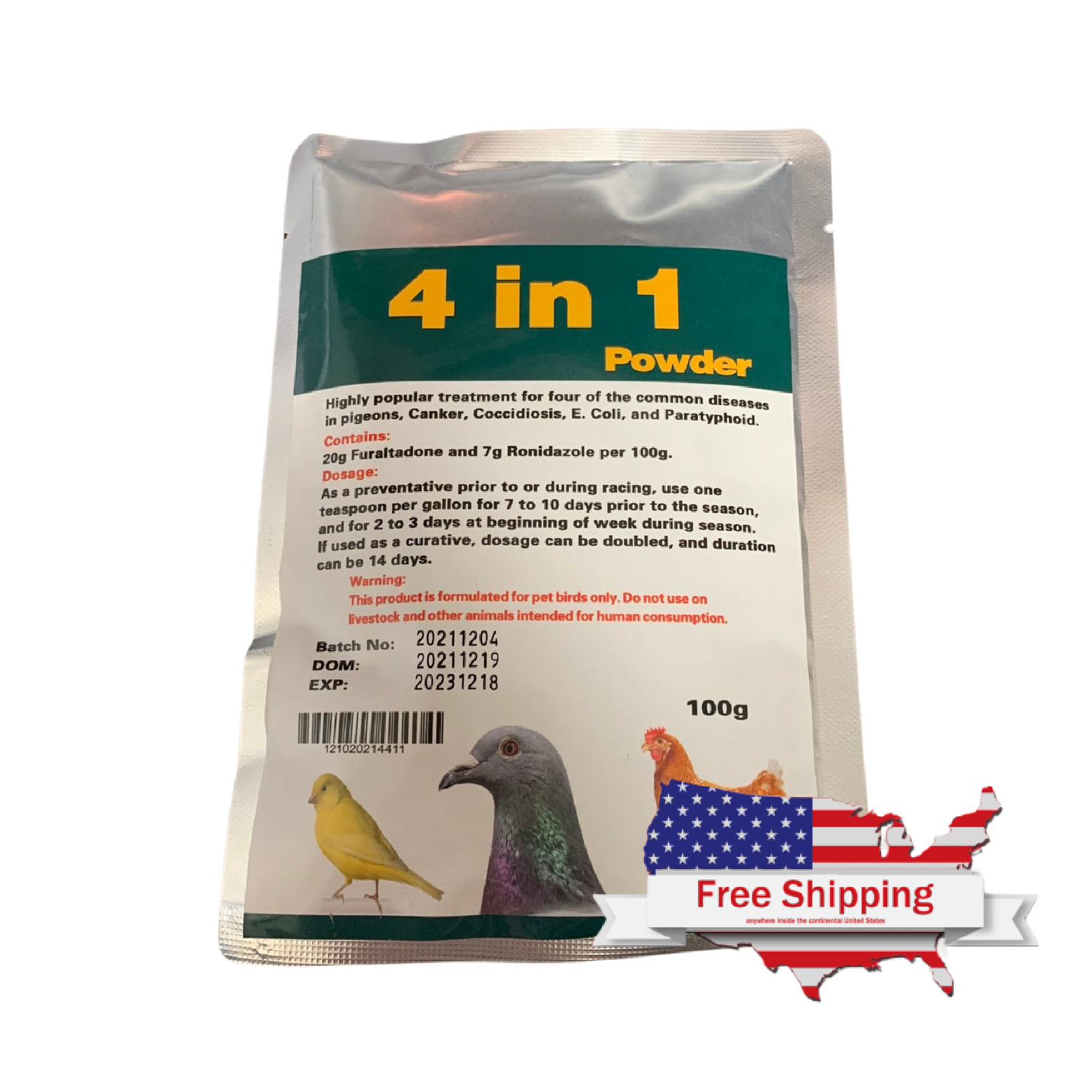 4 in 1 Powder (Generex) | Canker Treatment for Pet Birds & Pigeons