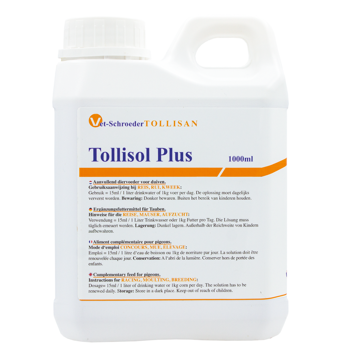 Tollisol Plus for Pigeons (Vet Schroeder) Racing Pigeon Supplement