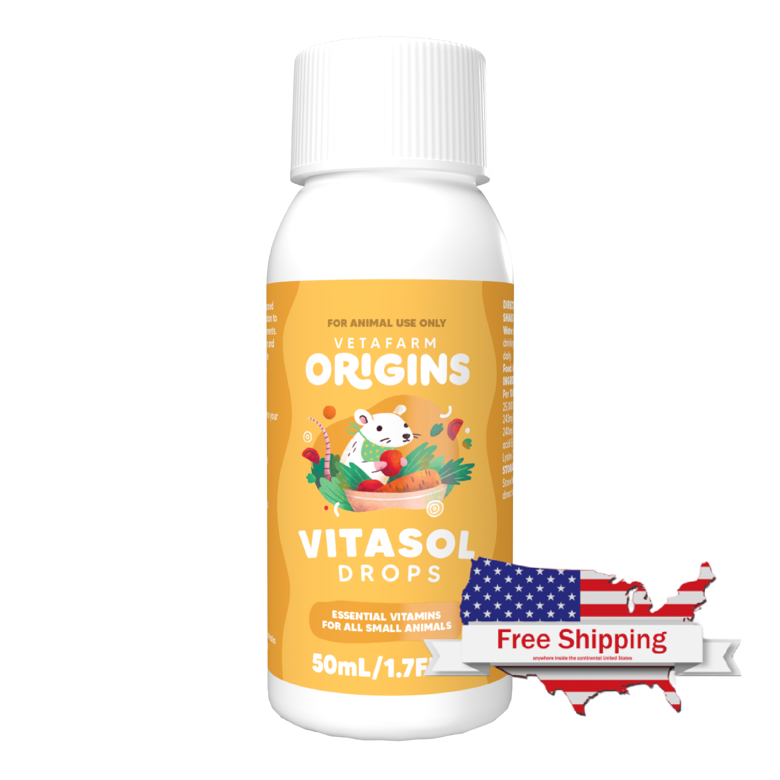 Vitasol Drops (Vetafarm) Small Animal Vitamins for Rabbits, etc.