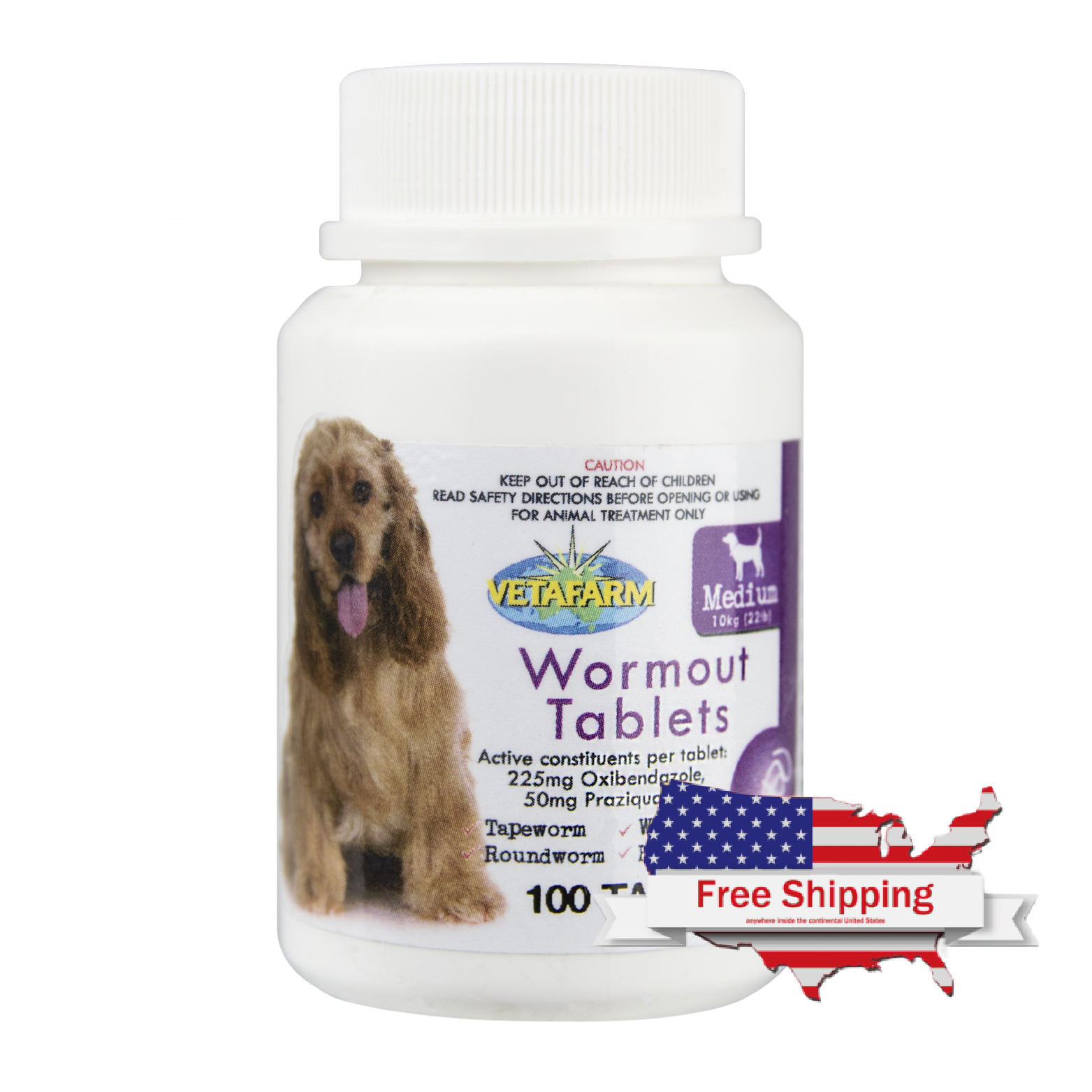 Wormout for Dogs 10kg (Vetafarm) - Effective Dog Wormer Tablets