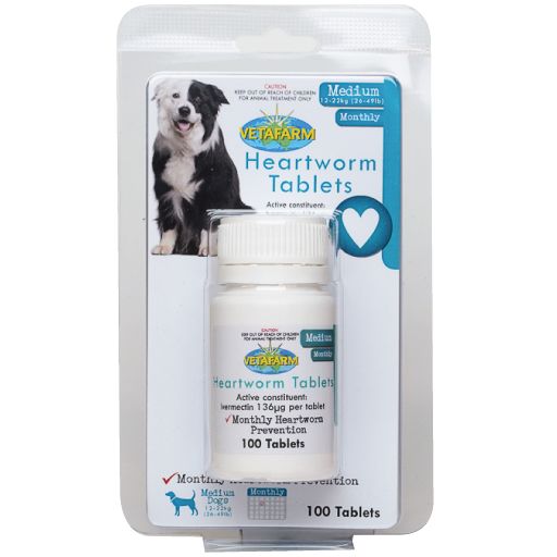 Heartworm Tablets Medium (Vetafarm) - Monthly Heartworm Treatment