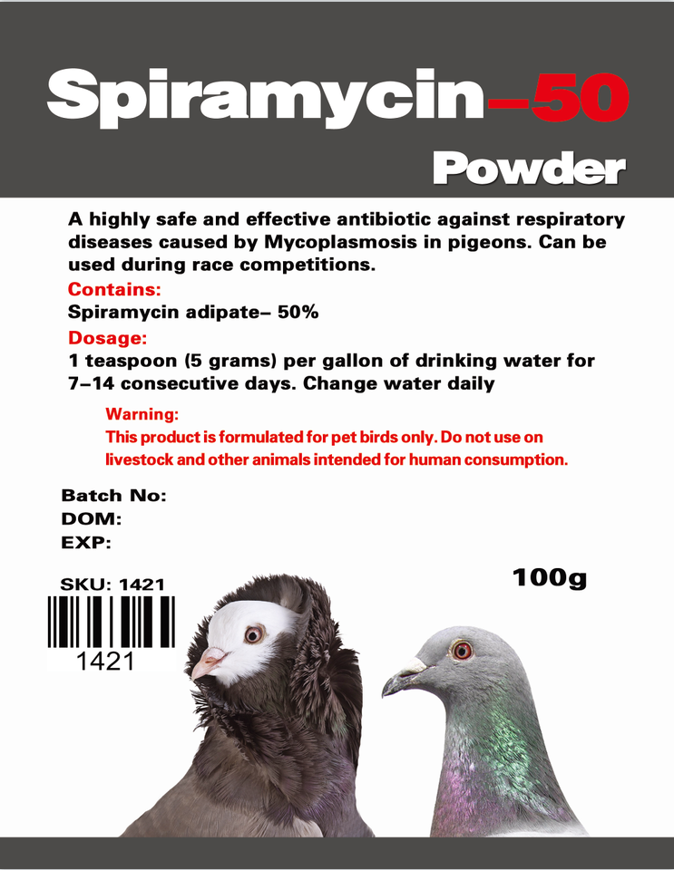 Spiramycin 50 for Pigeons Treats Respiratory Problems